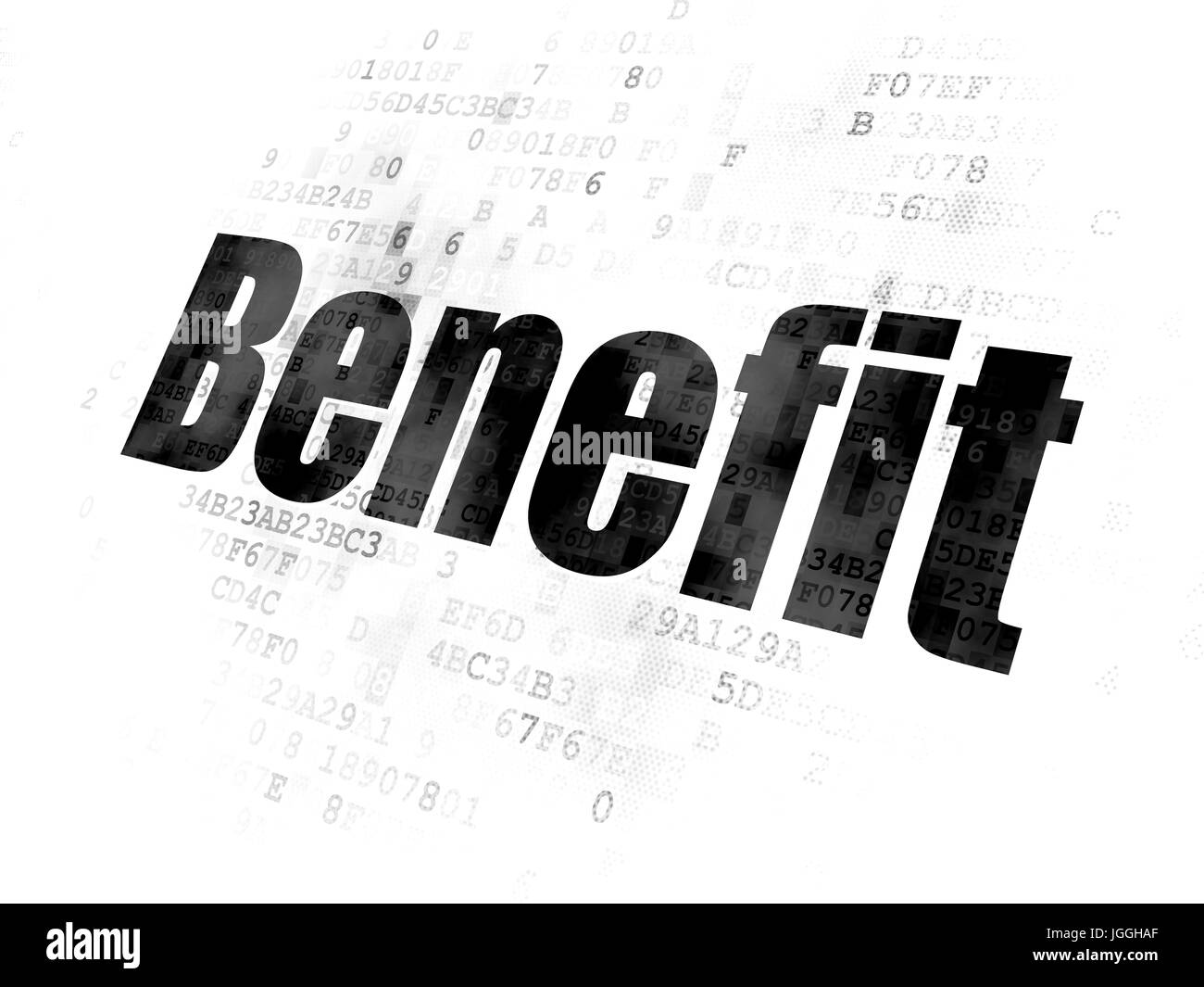 Benefit word on white Black and White Stock Photos & Images - Alamy