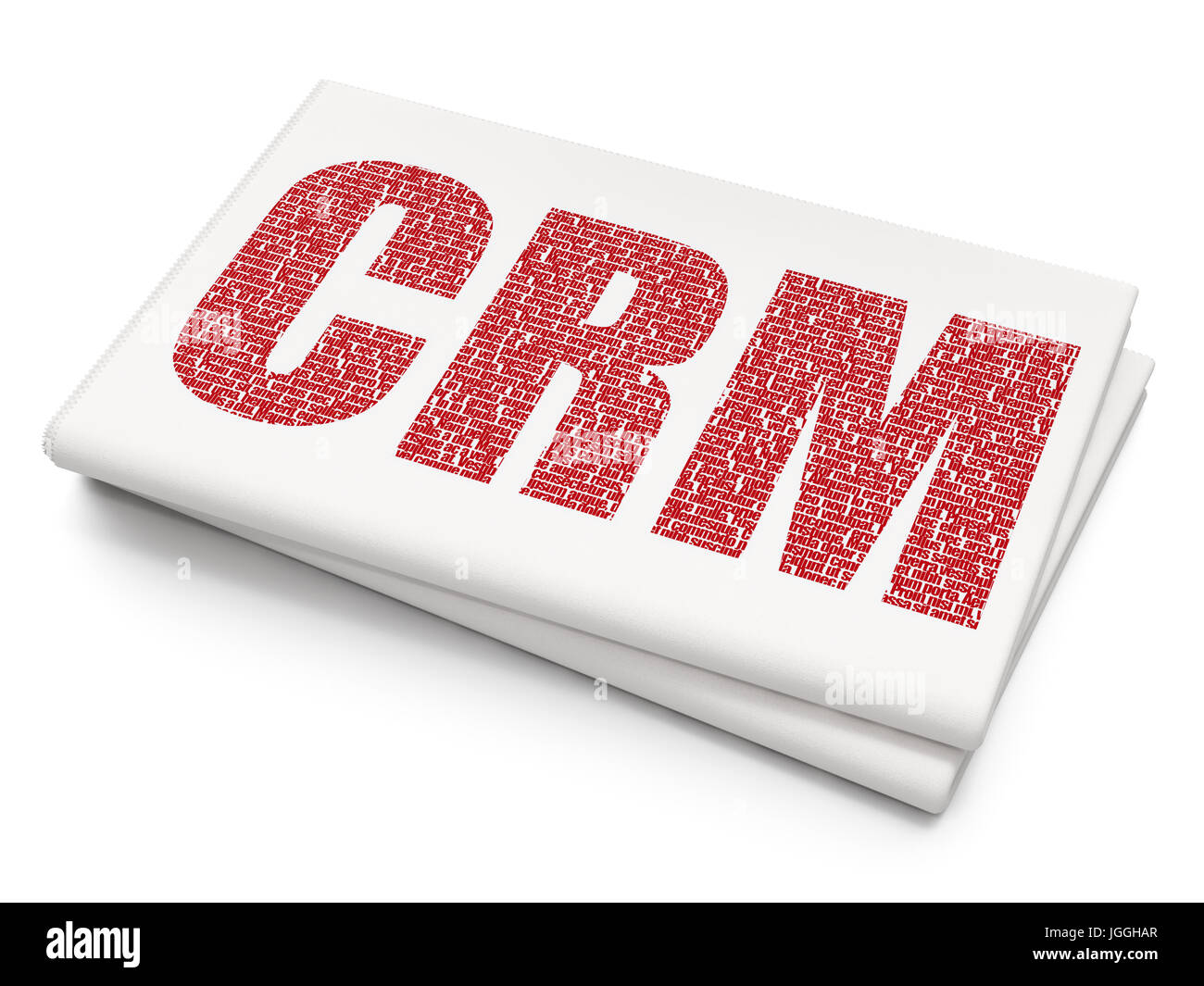 Finance concept: CRM on Blank Newspaper background Stock Photo - Alamy