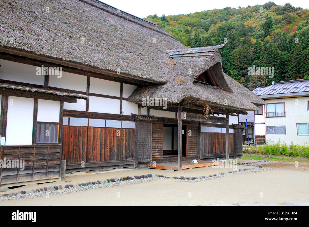 A Museum of Former Honjin at Ouchi-juku in Shimogo in Fukushima Japan ...