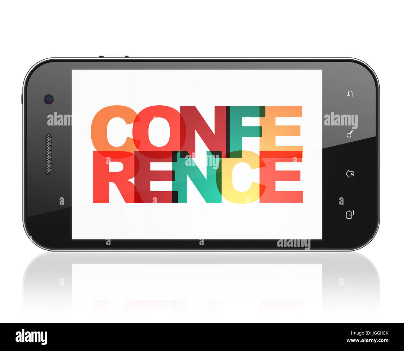 Business concept: Smartphone with Conference on display Stock Photo - Alamy