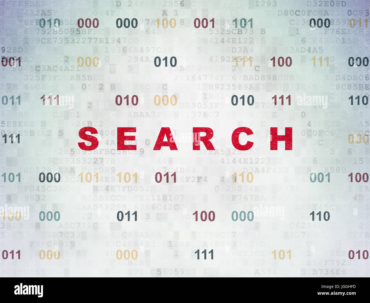 Web development concept: Search on Digital Data Paper background Stock ...