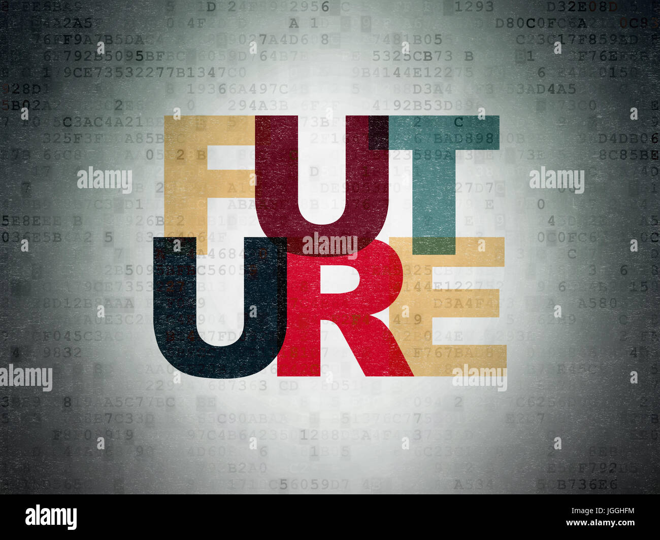 Time concept: Future on Digital Data Paper background Stock Photo - Alamy