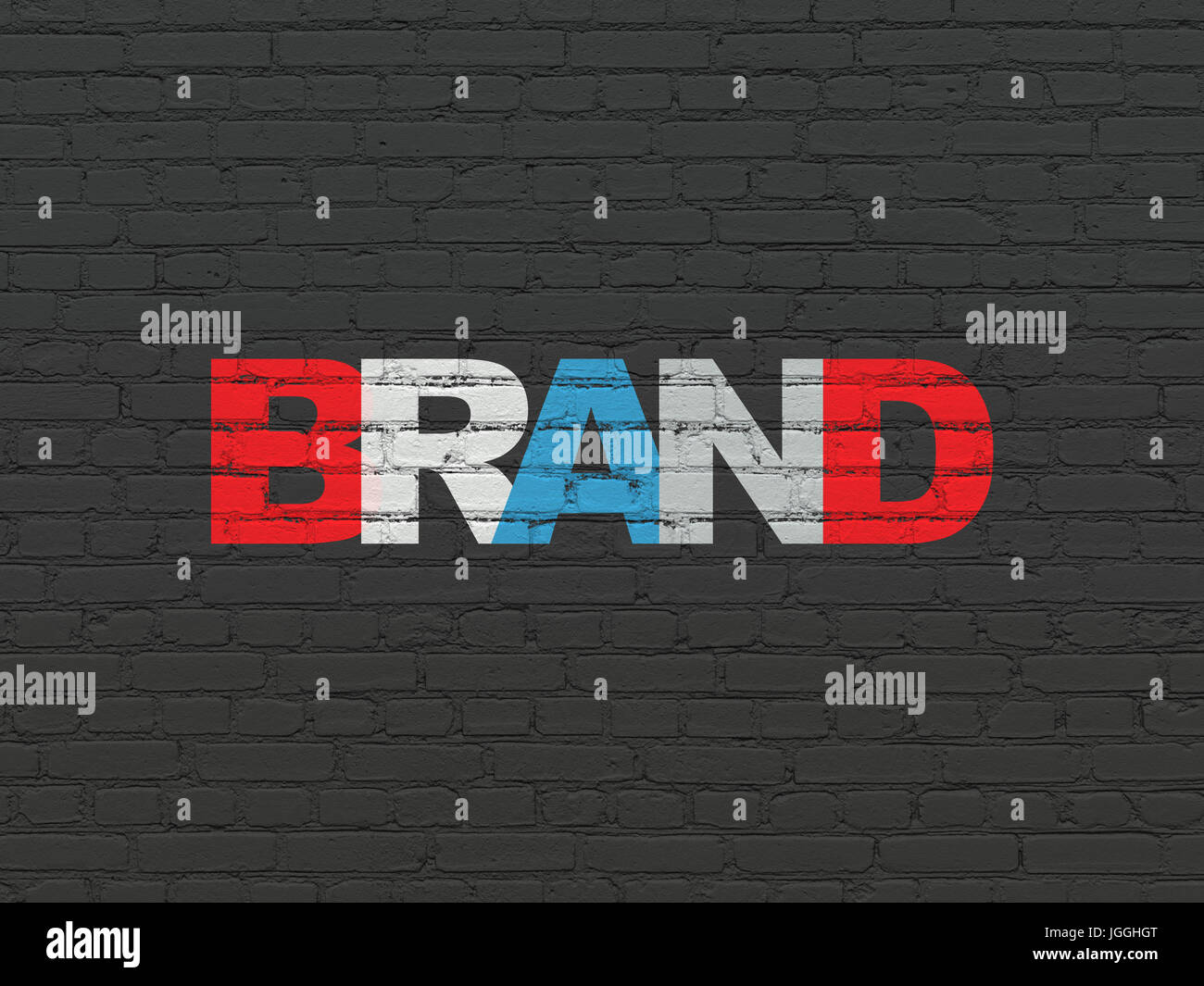 Advertising concept: Brand on wall background Stock Photo - Alamy