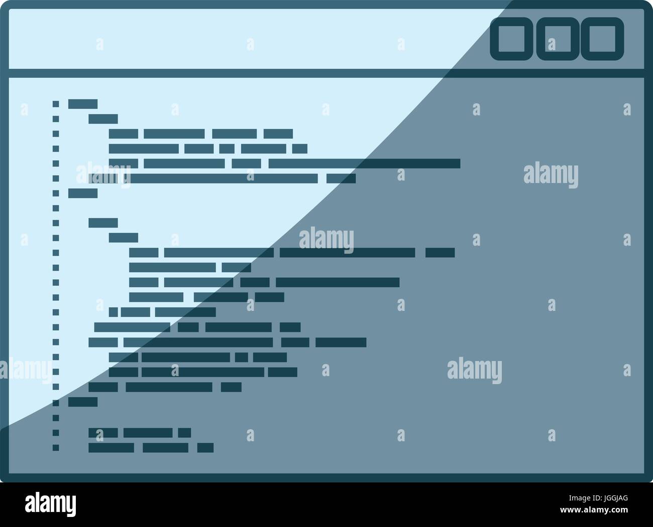 Blue Shading Silhouette Of Programming Window With Script Code Stock Vector Image And Art Alamy