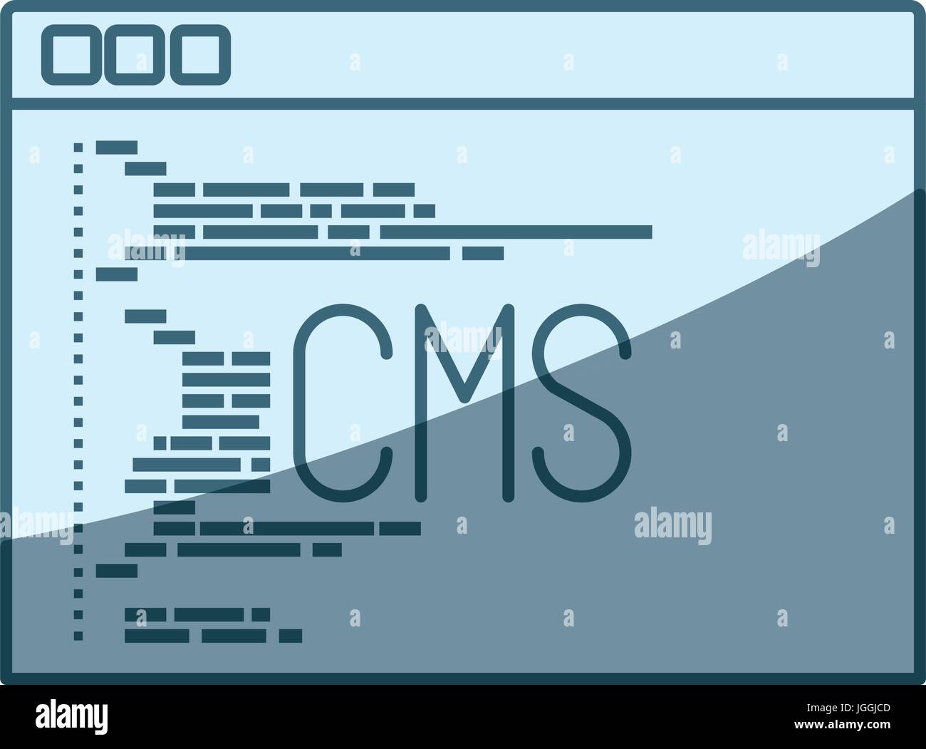 Blue Shading Silhouette Of Programming Window With Script Code Cms 2269
