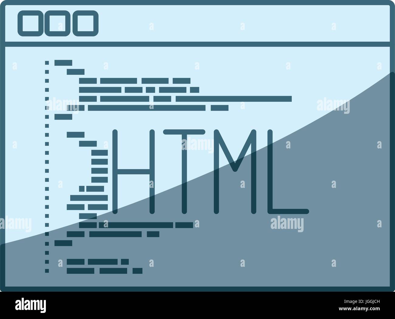 Blue Shading Silhouette Of Programming Window With Script Code Html Stock Vector Image And Art Alamy