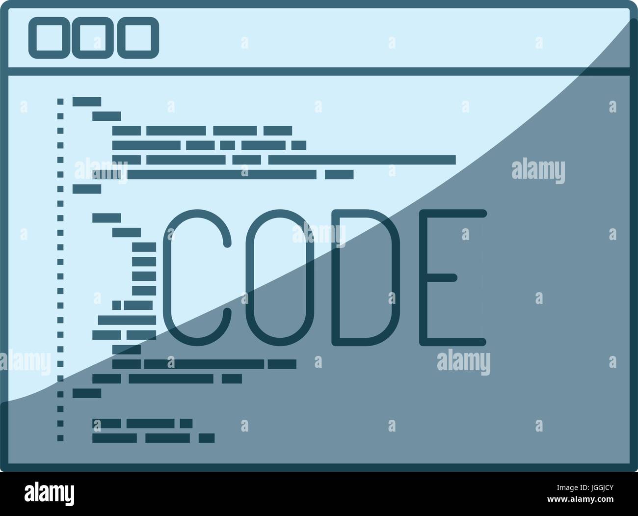 Blue Shading Silhouette Of Programming Window With Script Of Code Stock Vector Image And Art Alamy