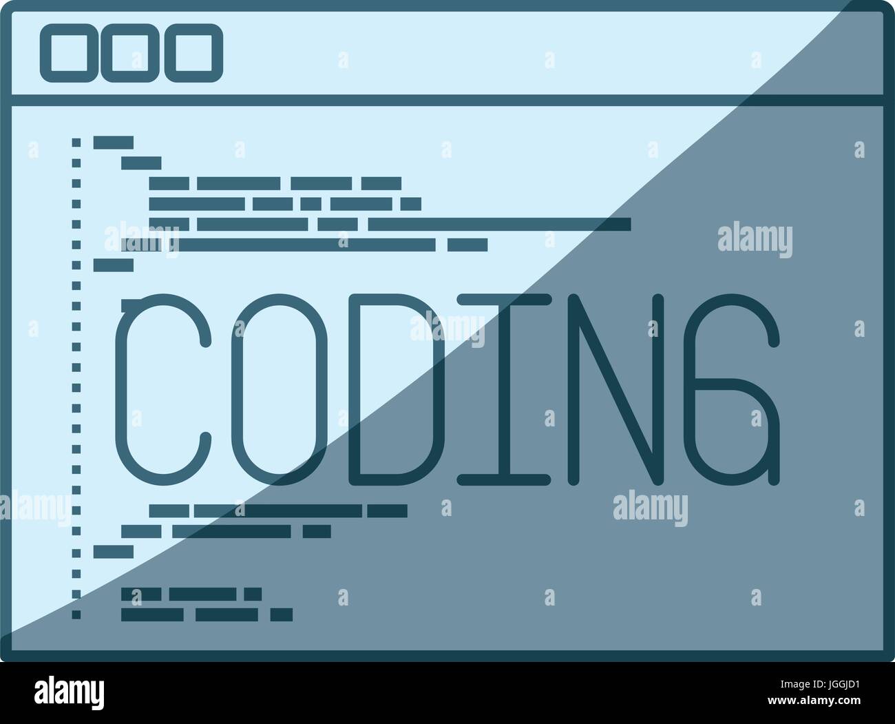 blue shading silhouette of programming window with script of coding Stock Vector Image & Art - Alamy