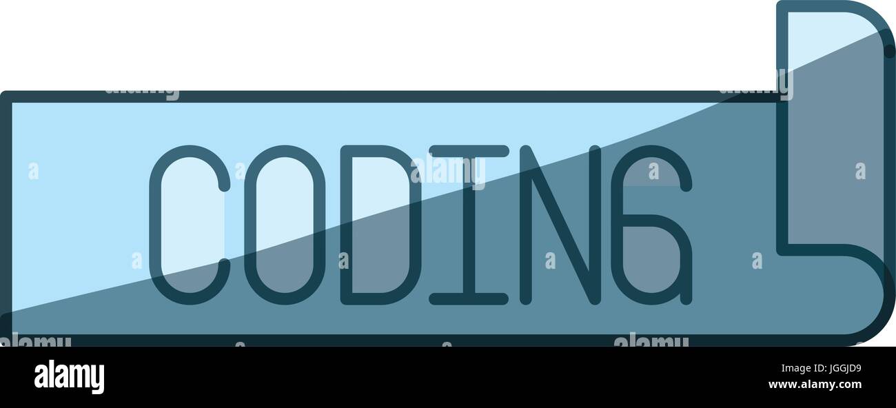 Blue Shading Silhouette Label Text Of Coding Stock Vector Image And Art Alamy