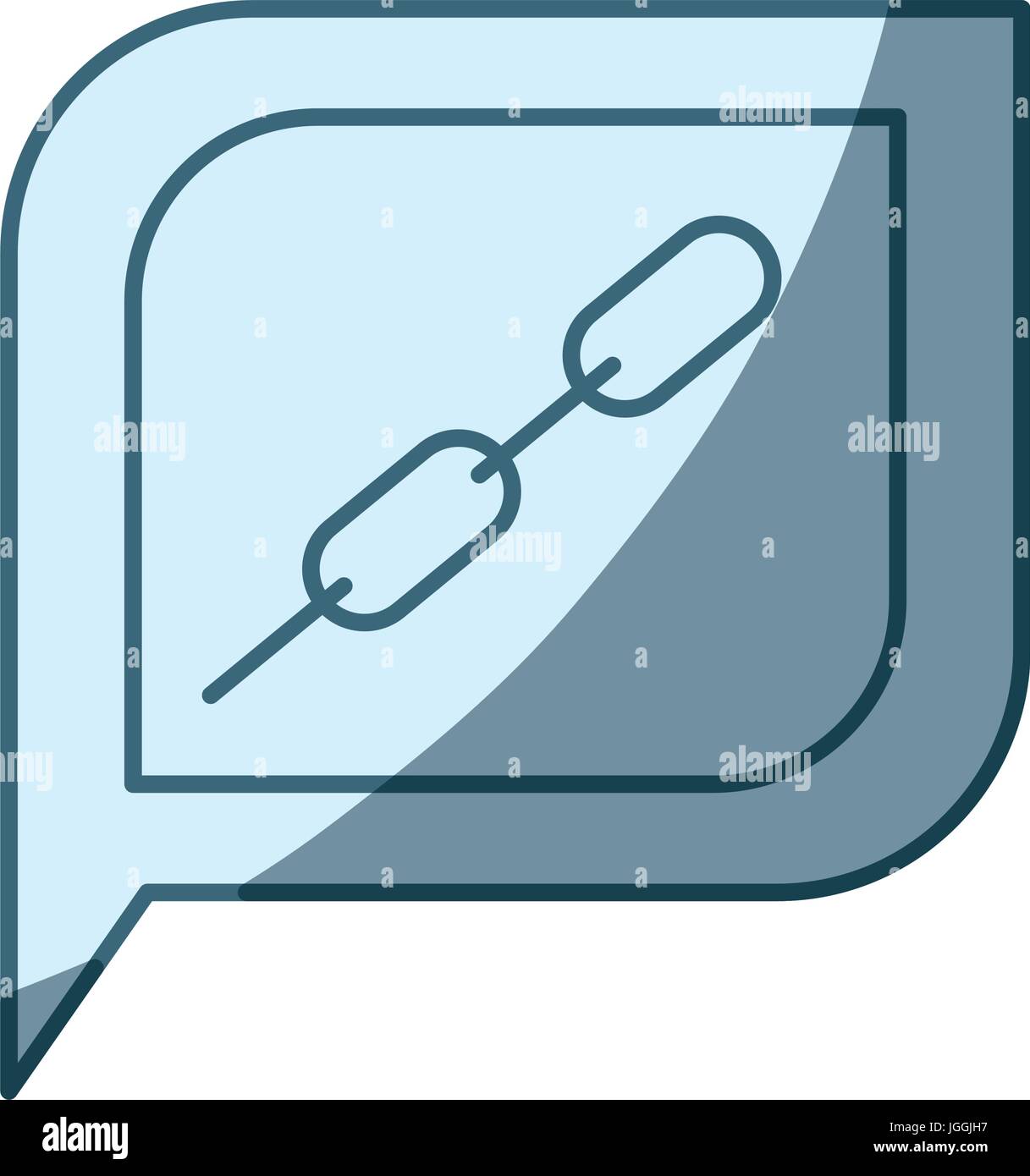 blue shading silhouette dialogue square with tail with chain link ...