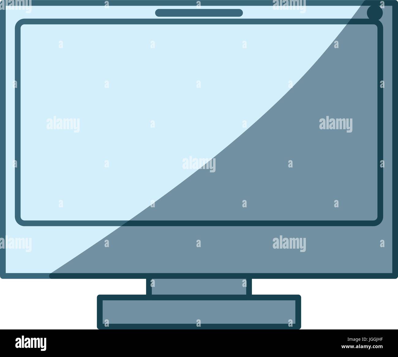 blue shading silhouette of lcd monitor Stock Vector Image & Art - Alamy