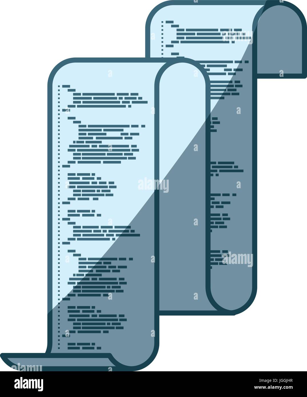 blue shading silhouette of continuously sheet with printed source code Stock Vector Image & Art ...