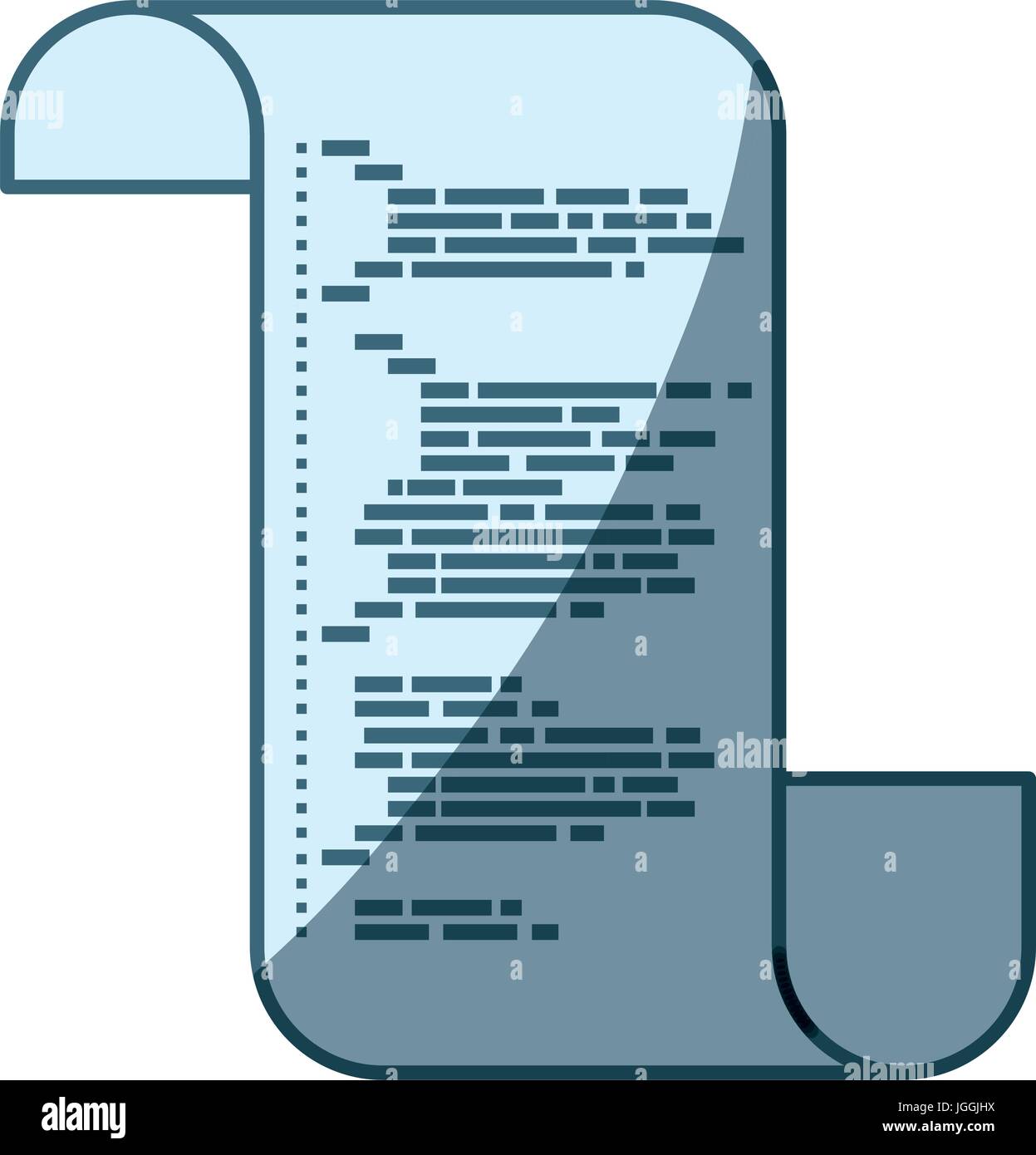 blue shading silhouette of continuously sheet with printed source code in closeup Stock Vector ...