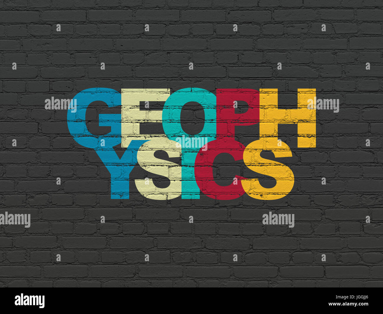 Science concept: Geophysics on wall background Stock Photo - Alamy