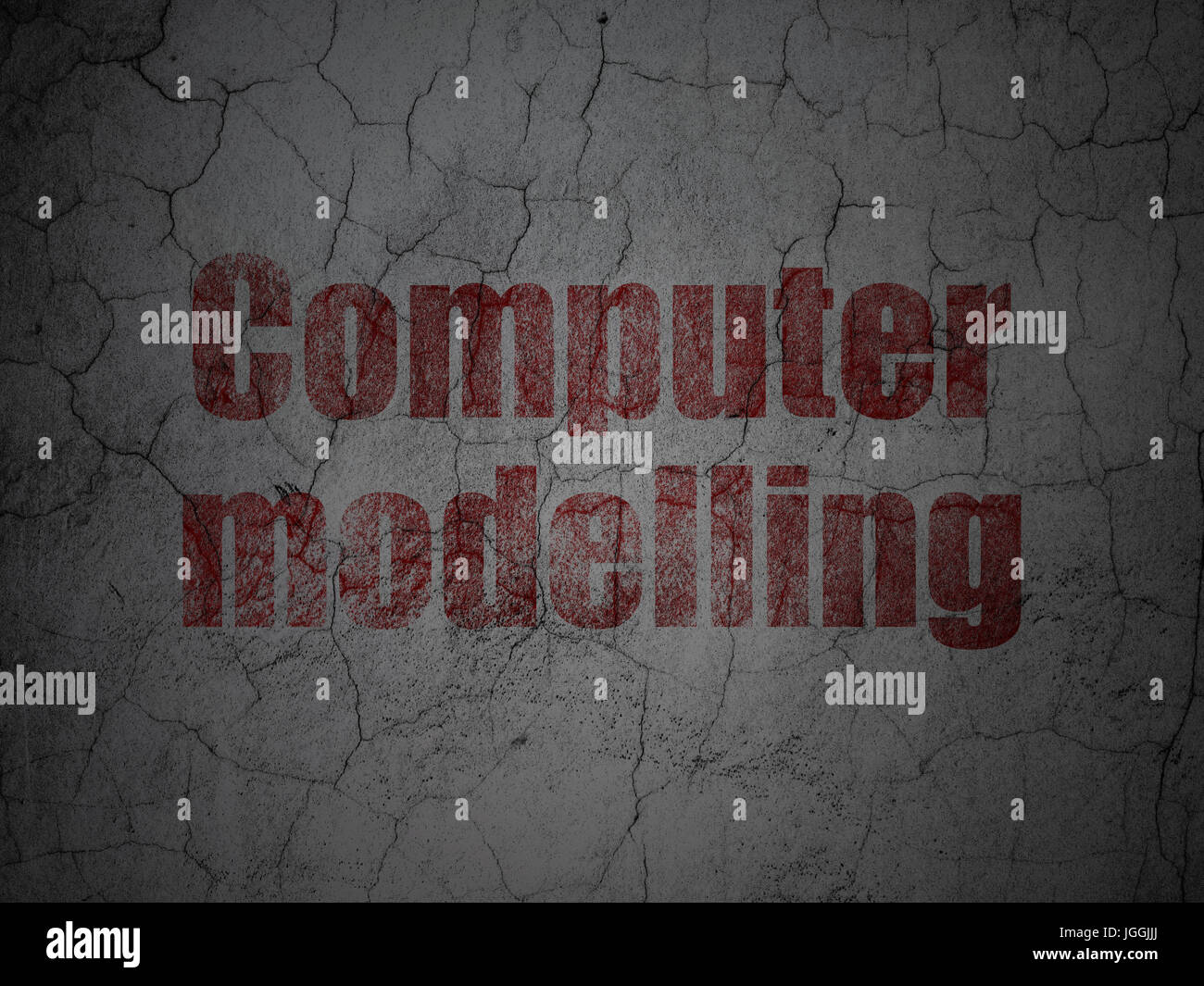 Science concept: Computer Modelling on grunge wall background Stock ...