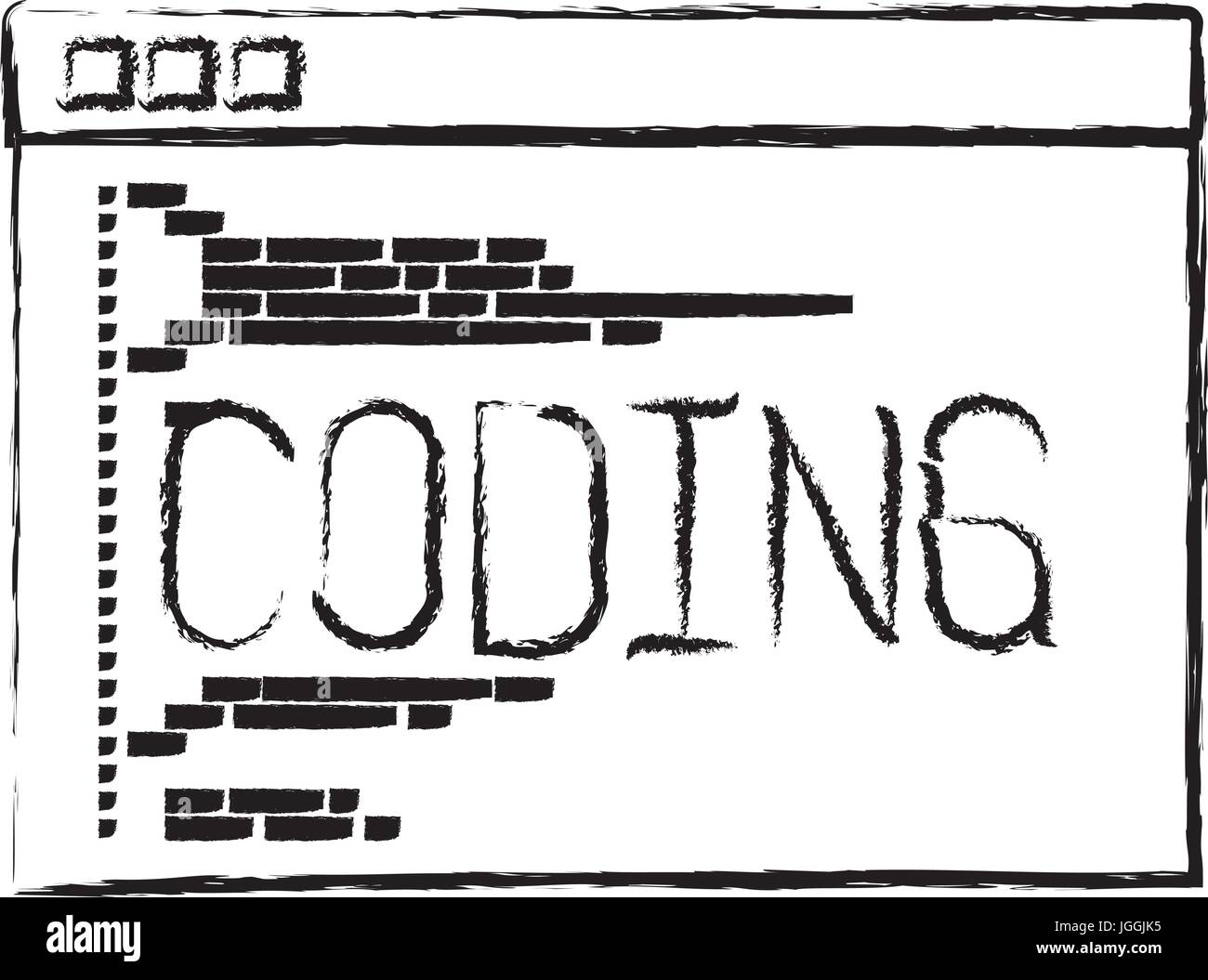 Monochrome Blurred Silhouette Of Programming Window With Script Of Coding Stock Vector Image