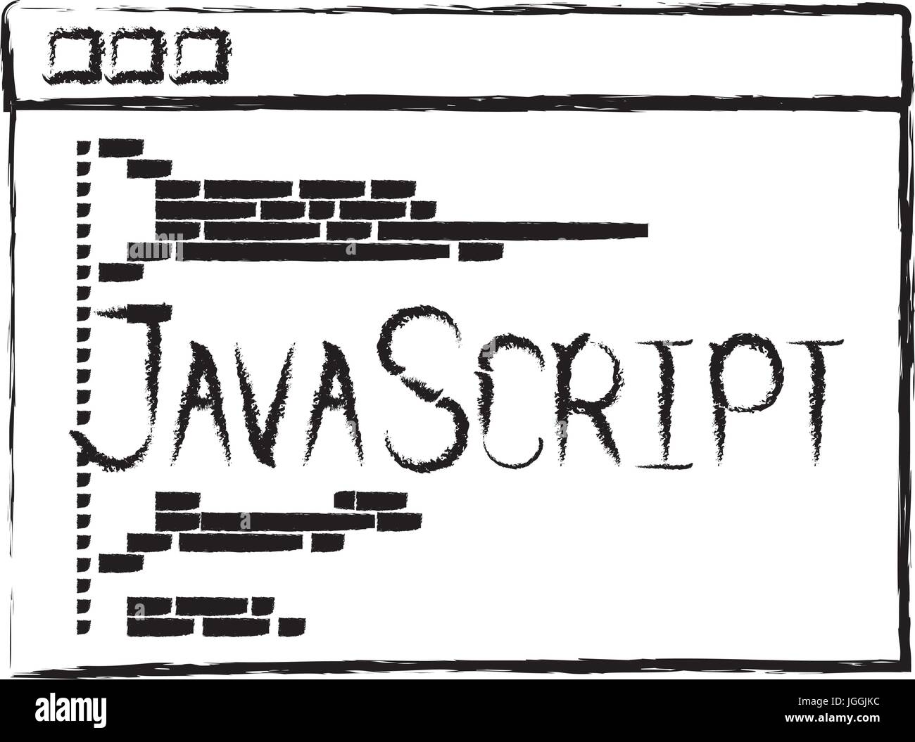 monochrome blurred silhouette of programming window with code javascript Stock Vector Image ...