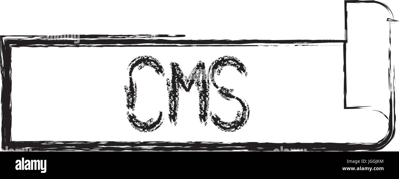 monochrome blurred silhouette label text of cms Stock Vector Image ...