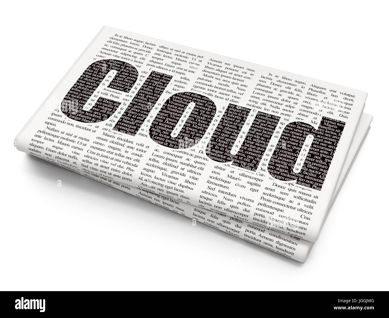 Cloud computing concept: Cloud on Newspaper background Stock Photo - Alamy