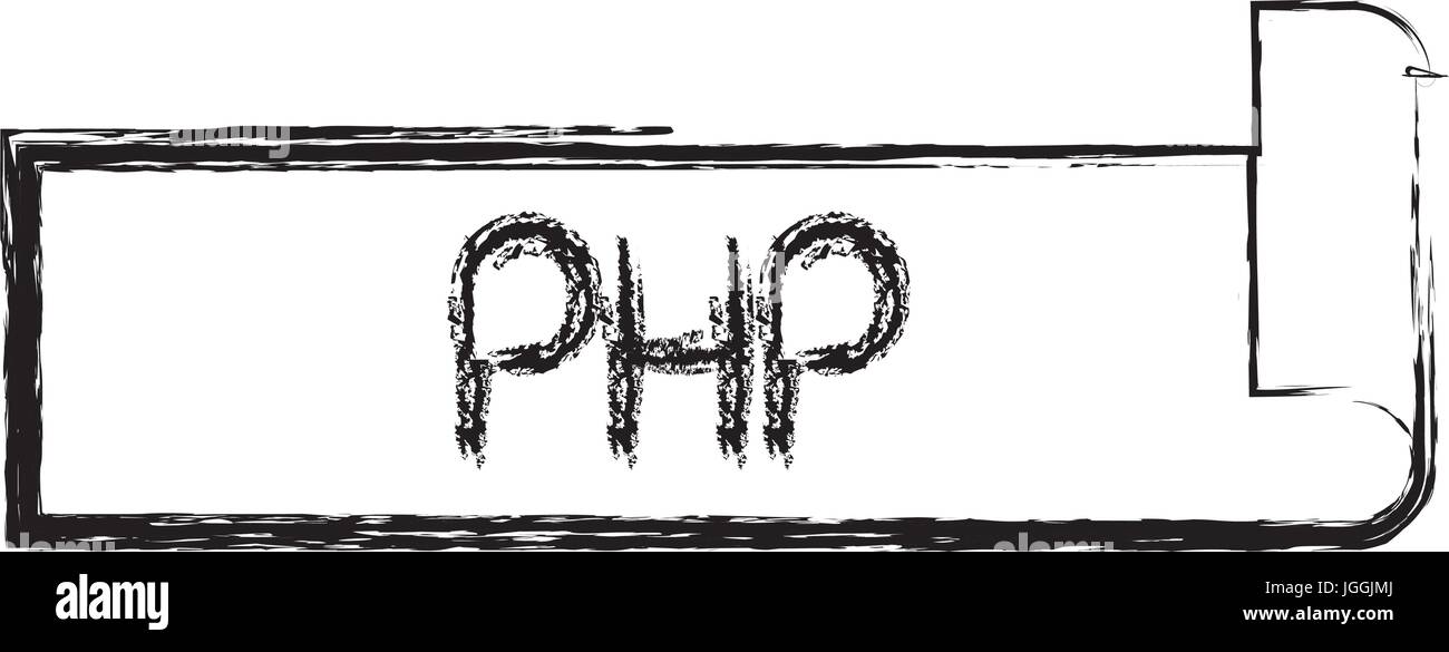 monochrome blurred silhouette label text of php Stock Vector Image ...