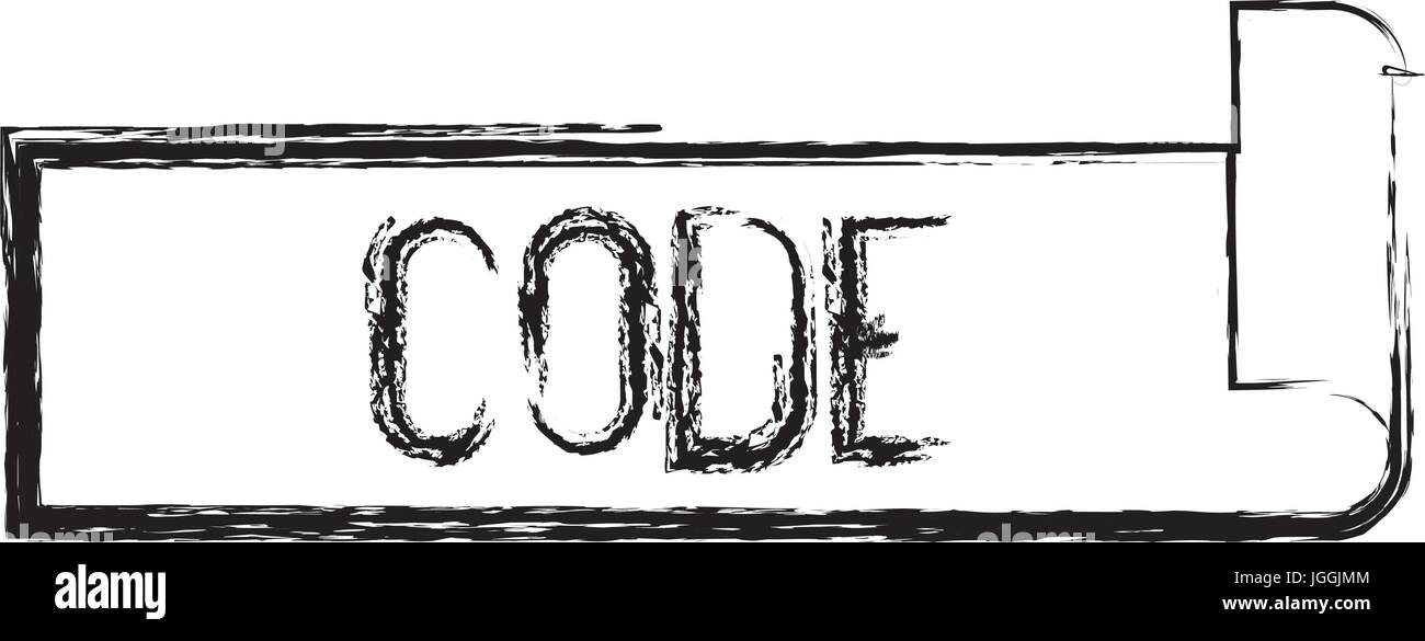 monochrome blurred silhouette label text of code Stock Vector Image ...