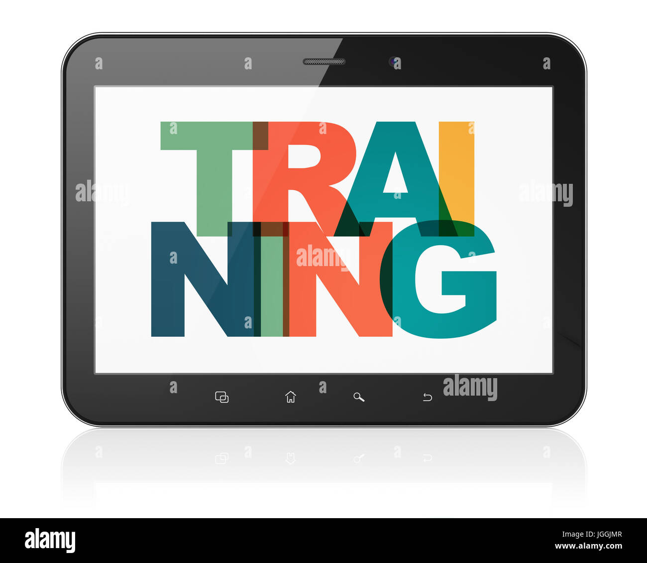 Studying concept: Tablet Computer with Training on display Stock Photo ...