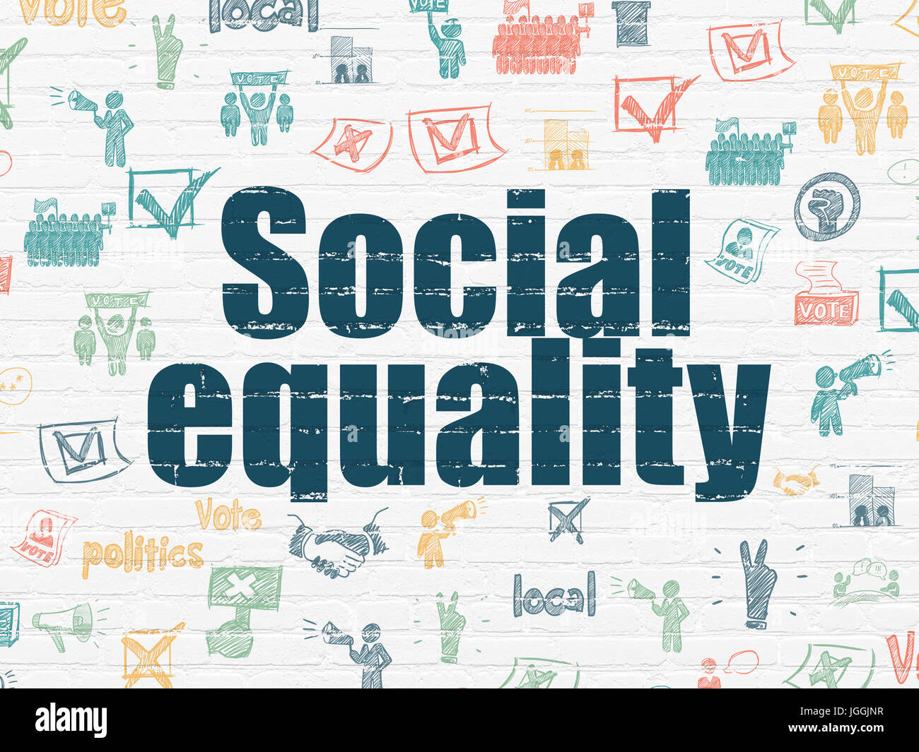 Politics concept: Social Equality on wall background Stock Photo - Alamy