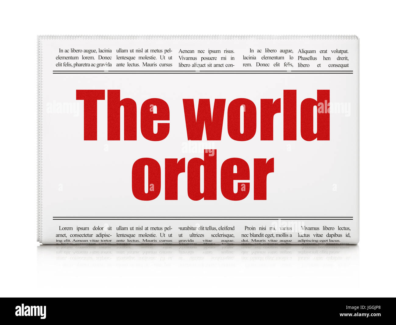 Politics concept: newspaper headline The World Order Stock Photo - Alamy