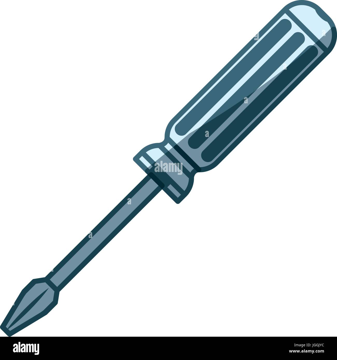 blue shading silhouette of phillips screwdriver Stock Vector Image ...