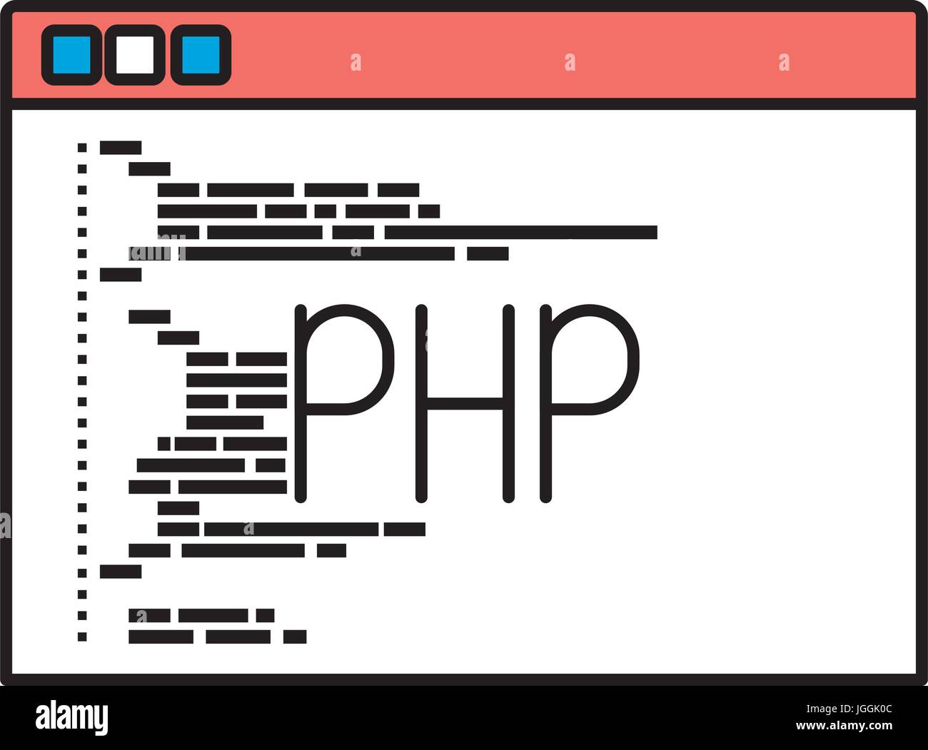 Silhouette Color Sections Of Programming Window With Script Code Php Stock Vector Image And Art