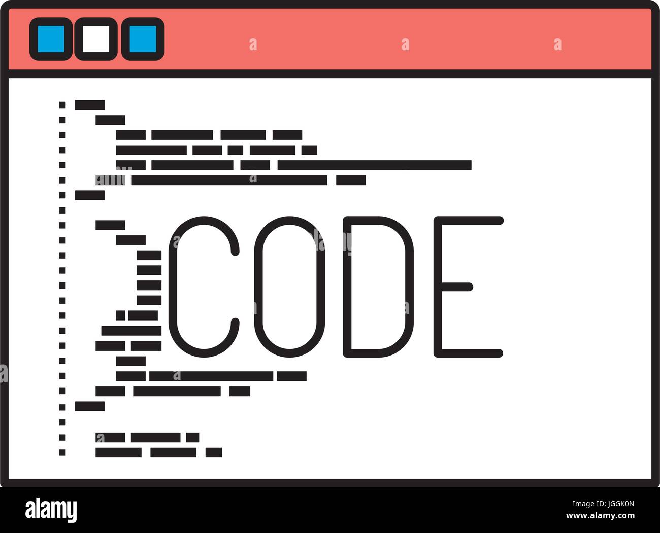 Silhouette Color Sections Of Programming Window With Script Of Code Stock Vector Image And Art Alamy