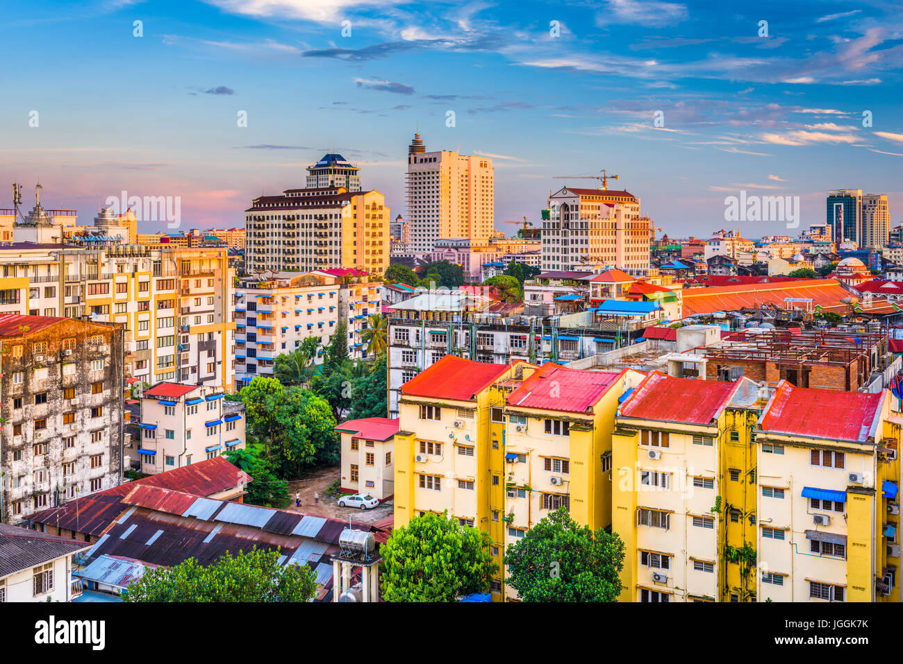 Yangon, Myanmar downtown skyline Stock Photo - Alamy