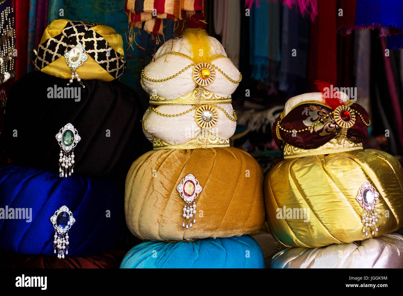 Authentic turban souvenirs in turkish traditional bazaar in old town ...