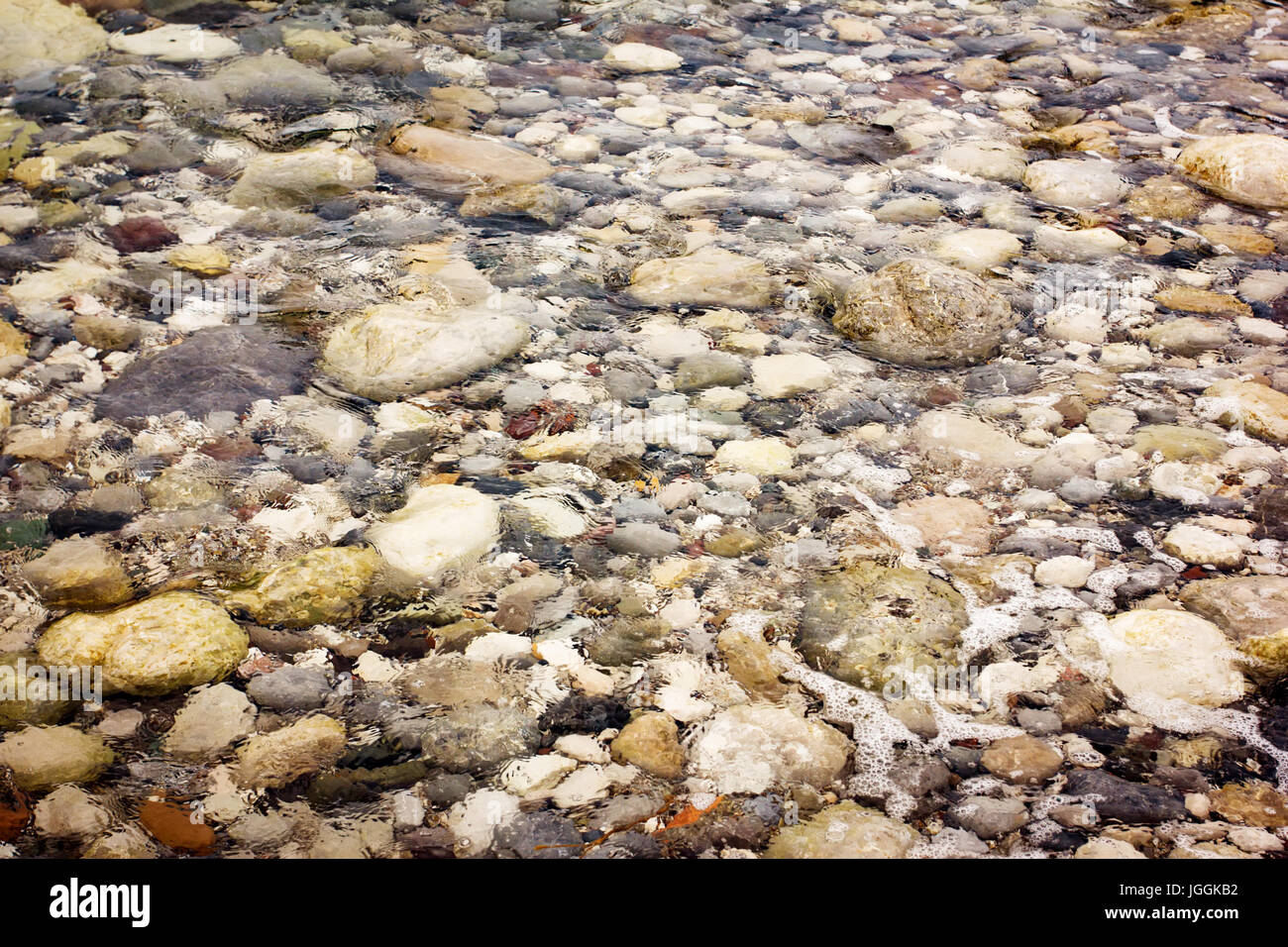Pebble stones under transparent water, nature background Stock Photo ...