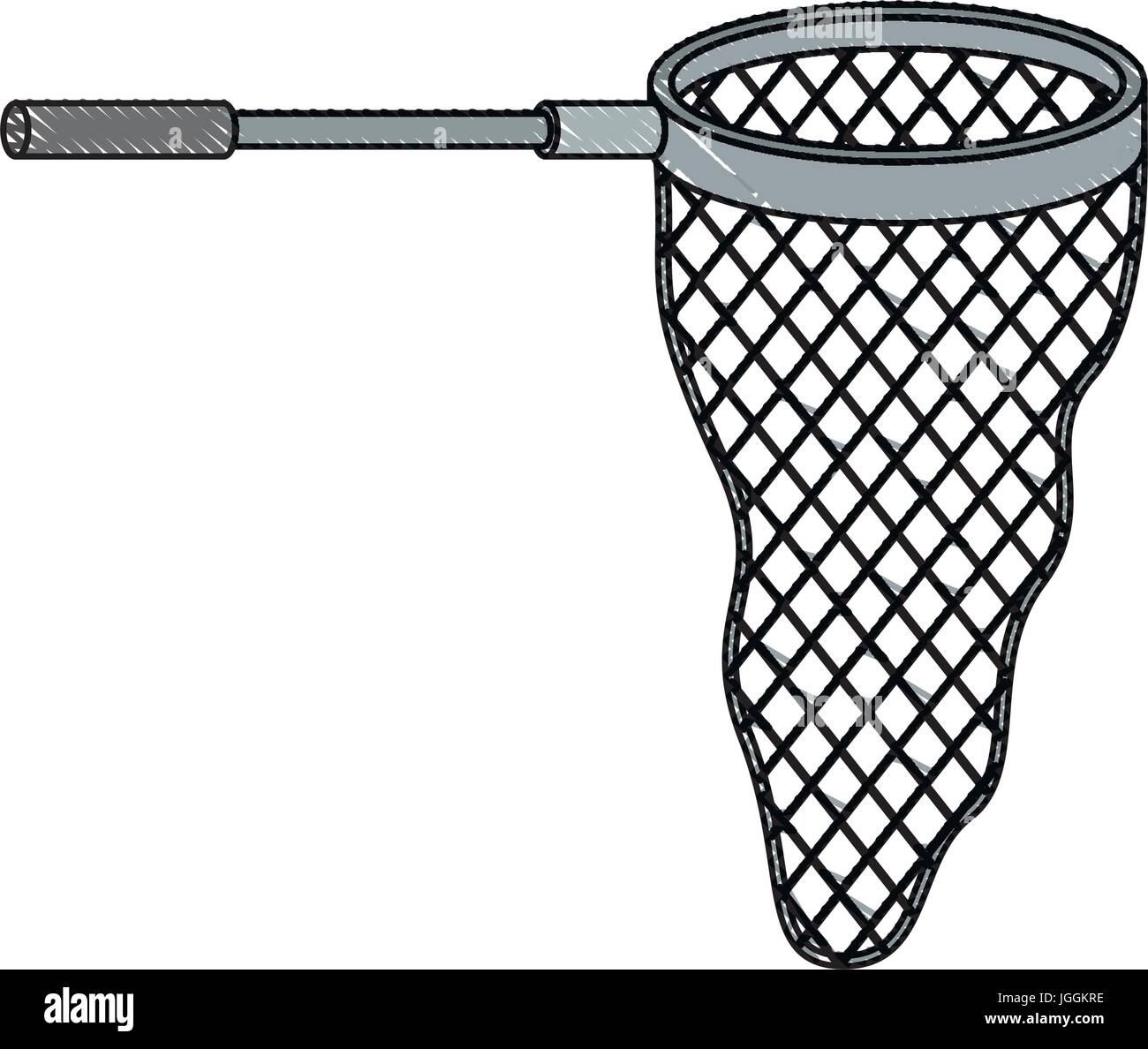 colored pencil silhouette of fishing net with handle Stock Vector Image ...