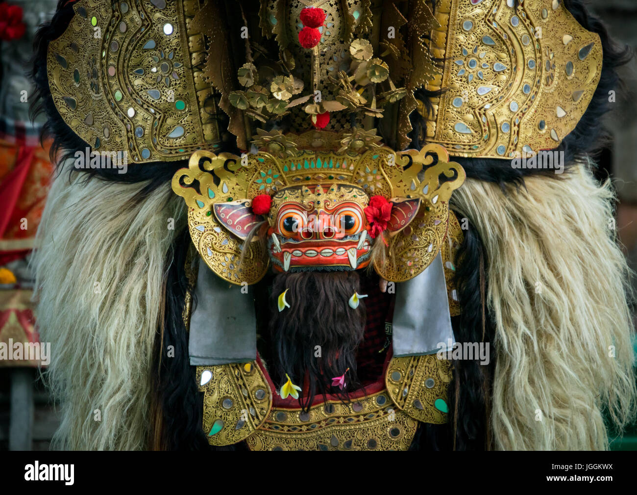Barong dance mask of lion, Bali island, Canggu, Indonesia Stock Photo ...