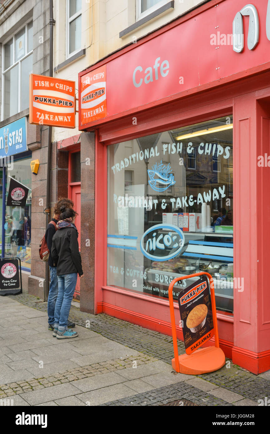 Sign outside fish chip shop hi-res stock photography and images - Alamy
