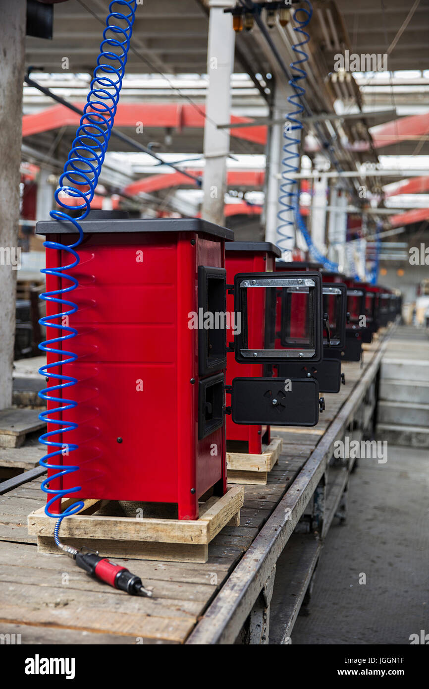 Closeup detail of the stoves in factory Stock Photo - Alamy