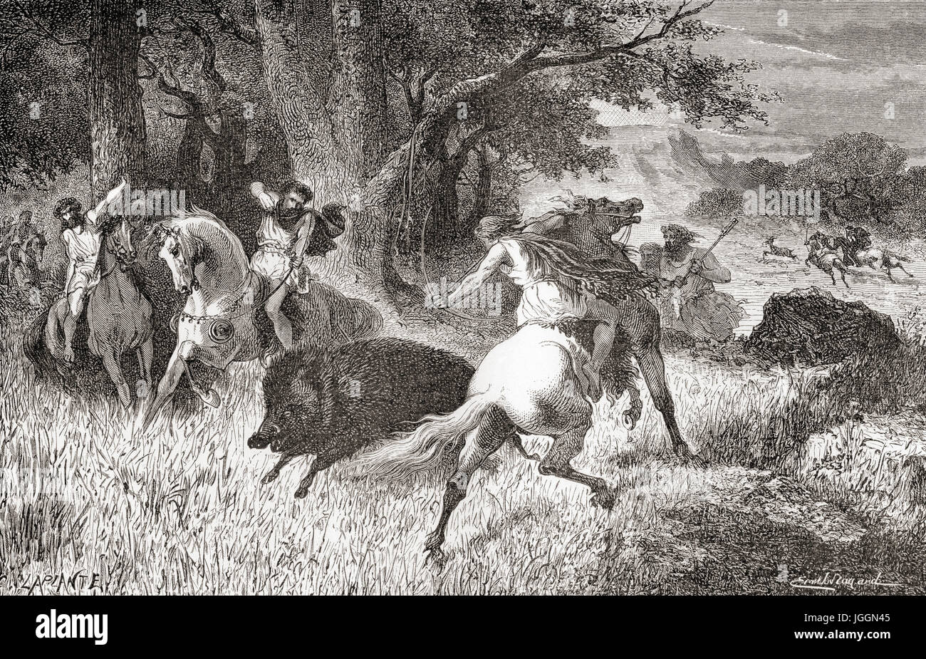 Prehistoric man hunting hi-res stock photography and images - Alamy