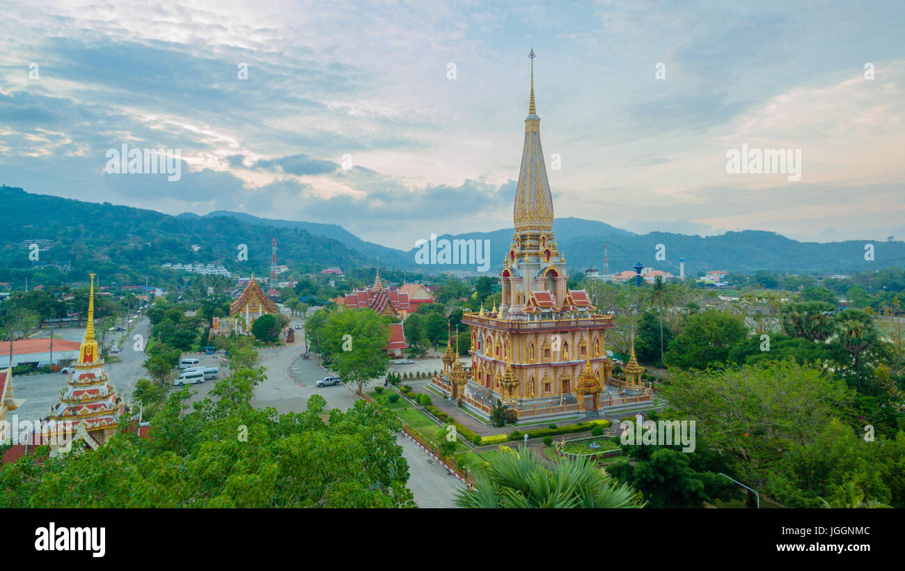the Wat Chalong temple is the largest and most revered in Phuket. all ...