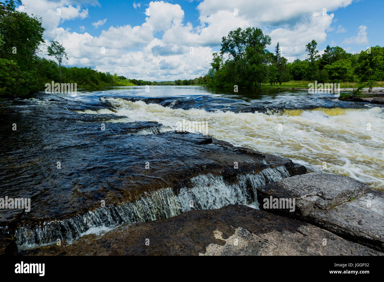 Eganville Ontario Canada Bonnechere River Fourth Chute Waterfall Stock ...