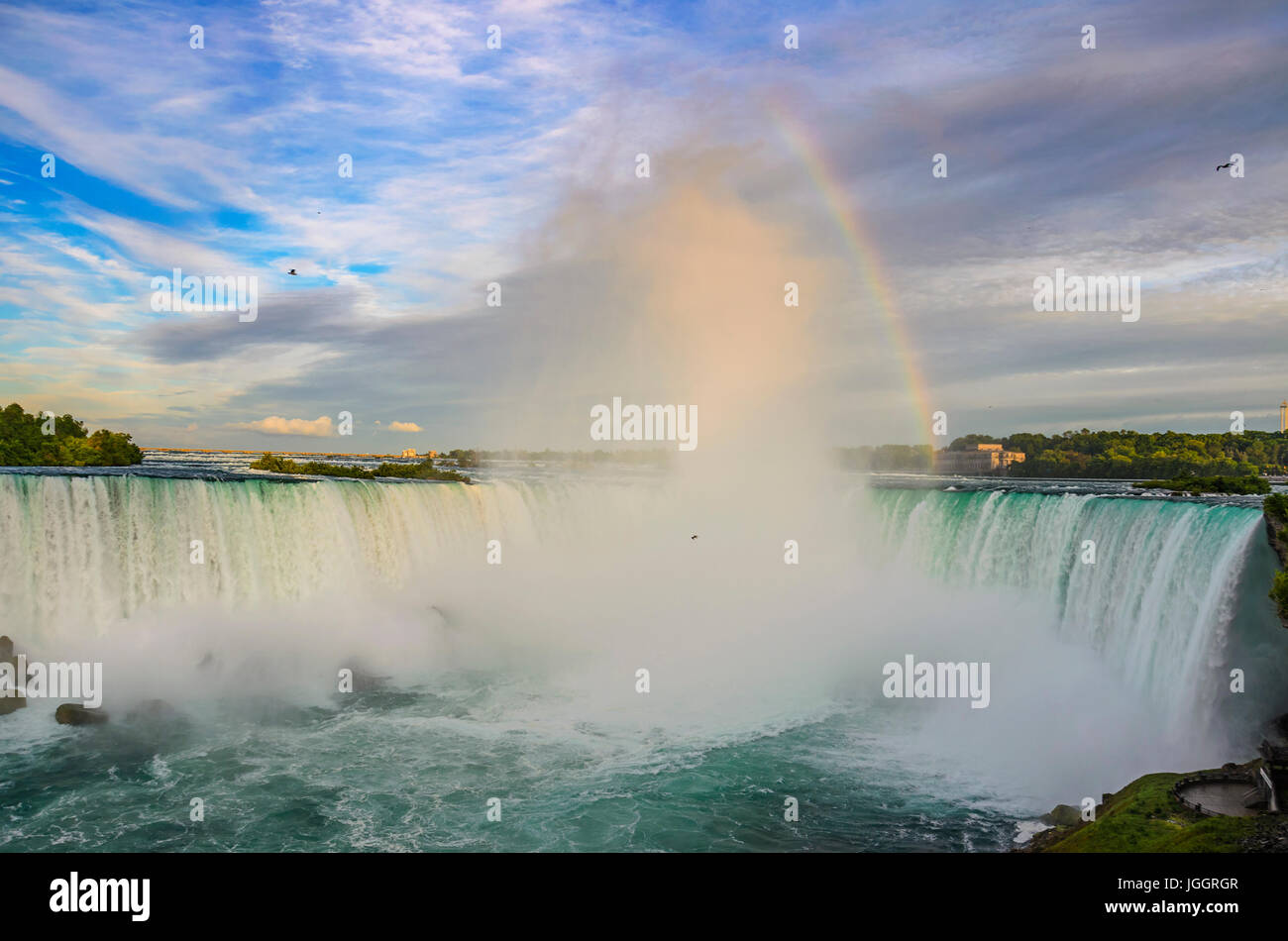 The amazing Niagara Falls at sunset. Canadian Falls Ontario, Canada ...