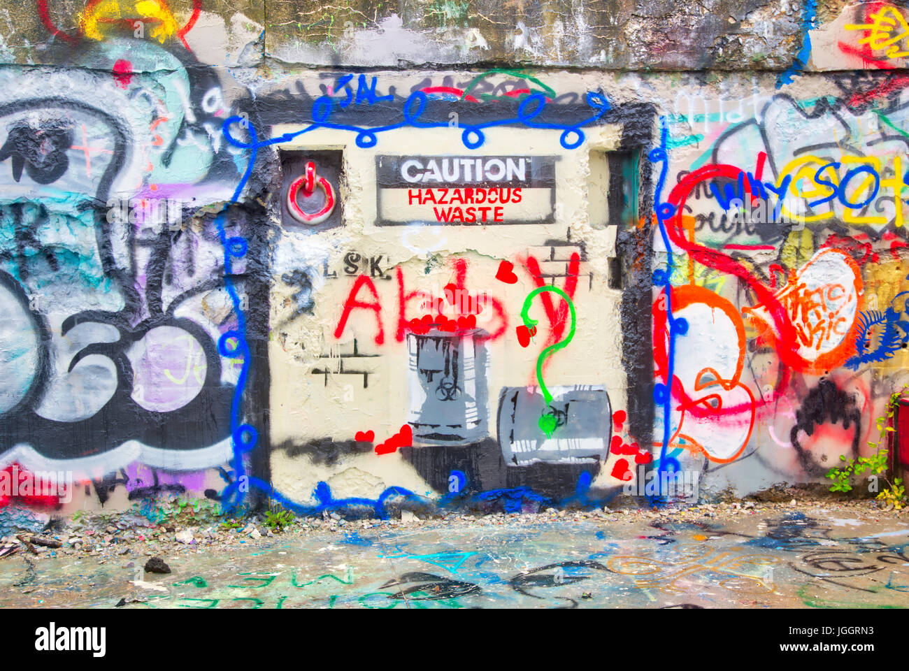 South County RI - Fort Ninigret-graffiti Stock Photo - Alamy
