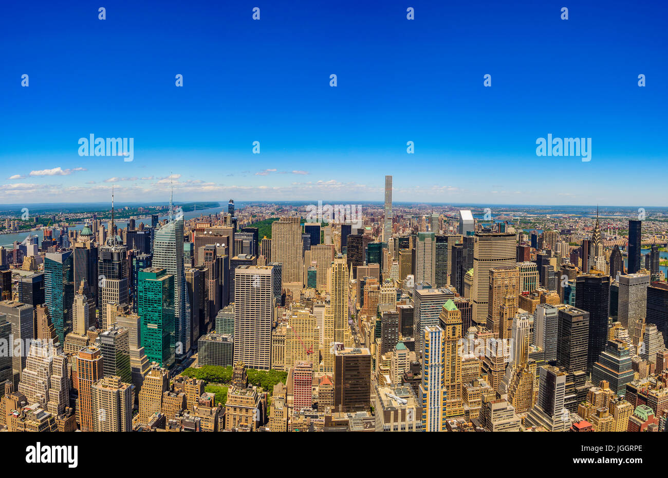 New York City Manhattan, panorama aerial view. Architectural modern ...