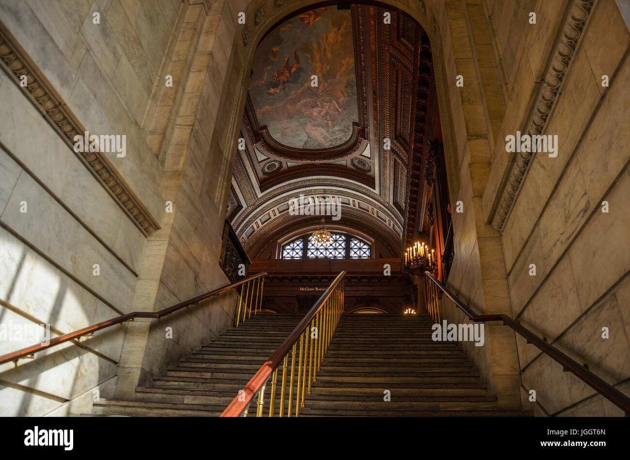 The New York City Public Library interior. Completed in 1911, the ...