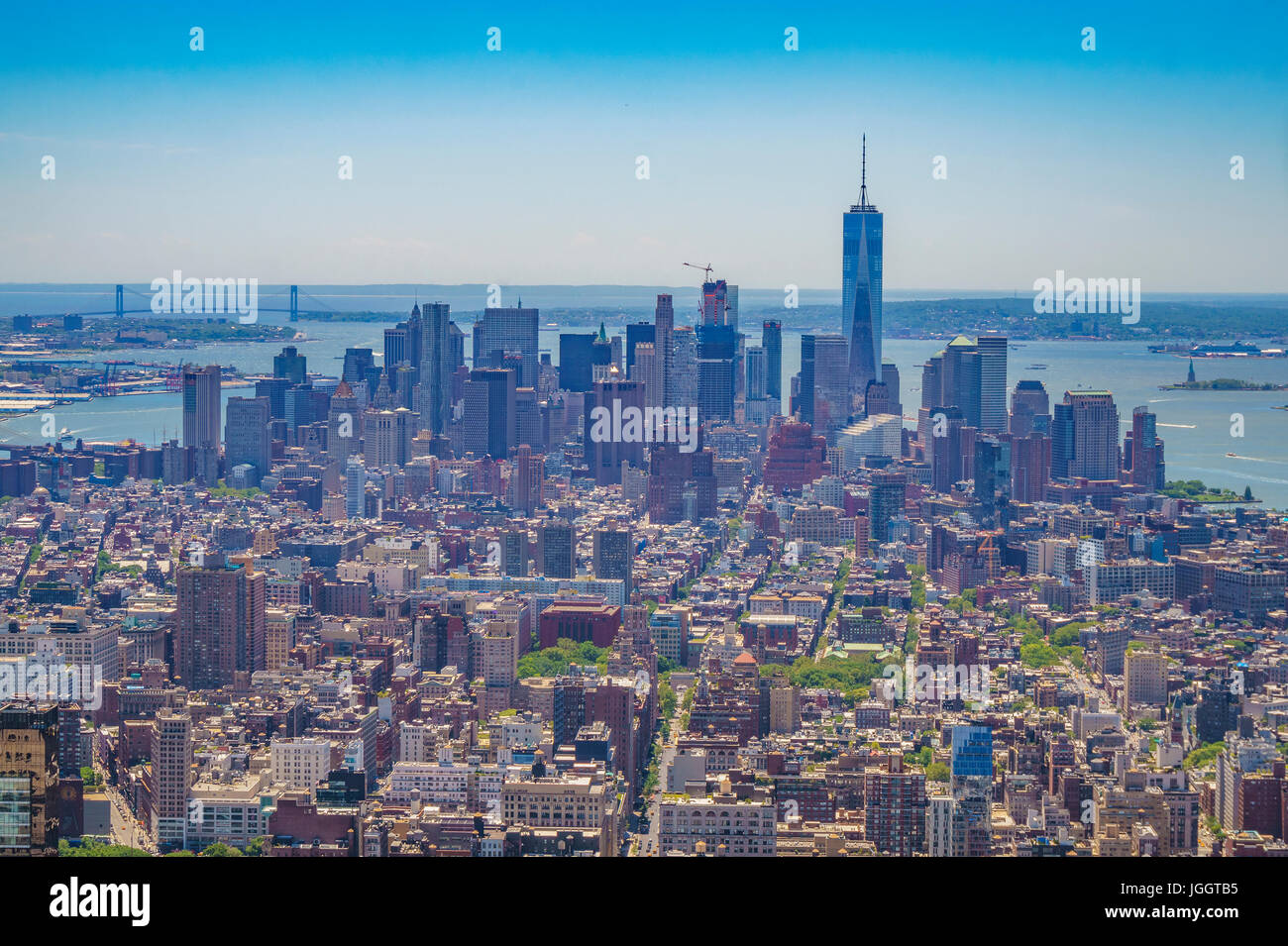 New York City skyline, aerial view of Manhattan Stock Photo - Alamy