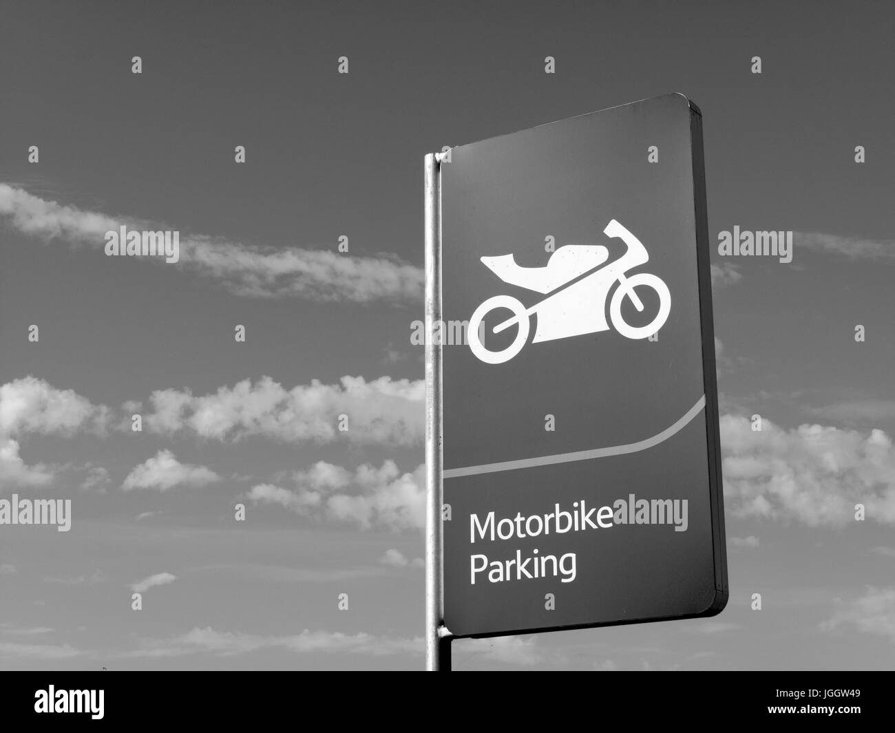 Motorcycle parking sign Black and White Stock Photos & Images - Alamy
