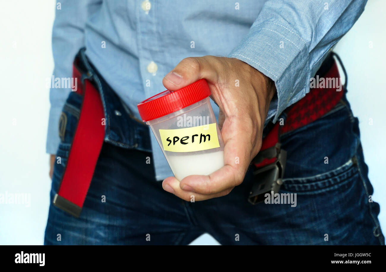 man with the analysis of semen in his hands. Sperm donation at the ...