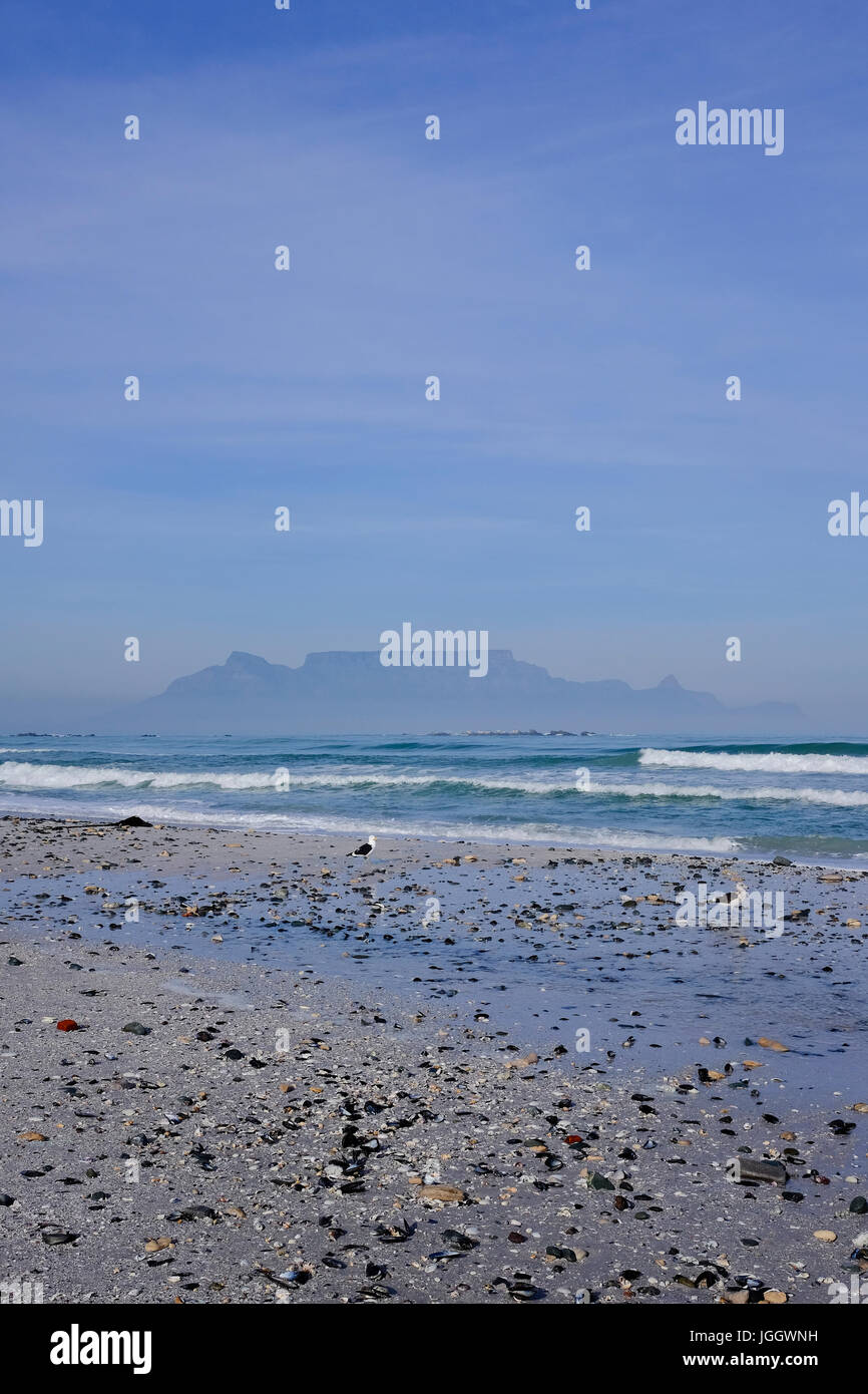 Cape Town,South Africa. Smog covers the lower reaches of Table Mountain ...