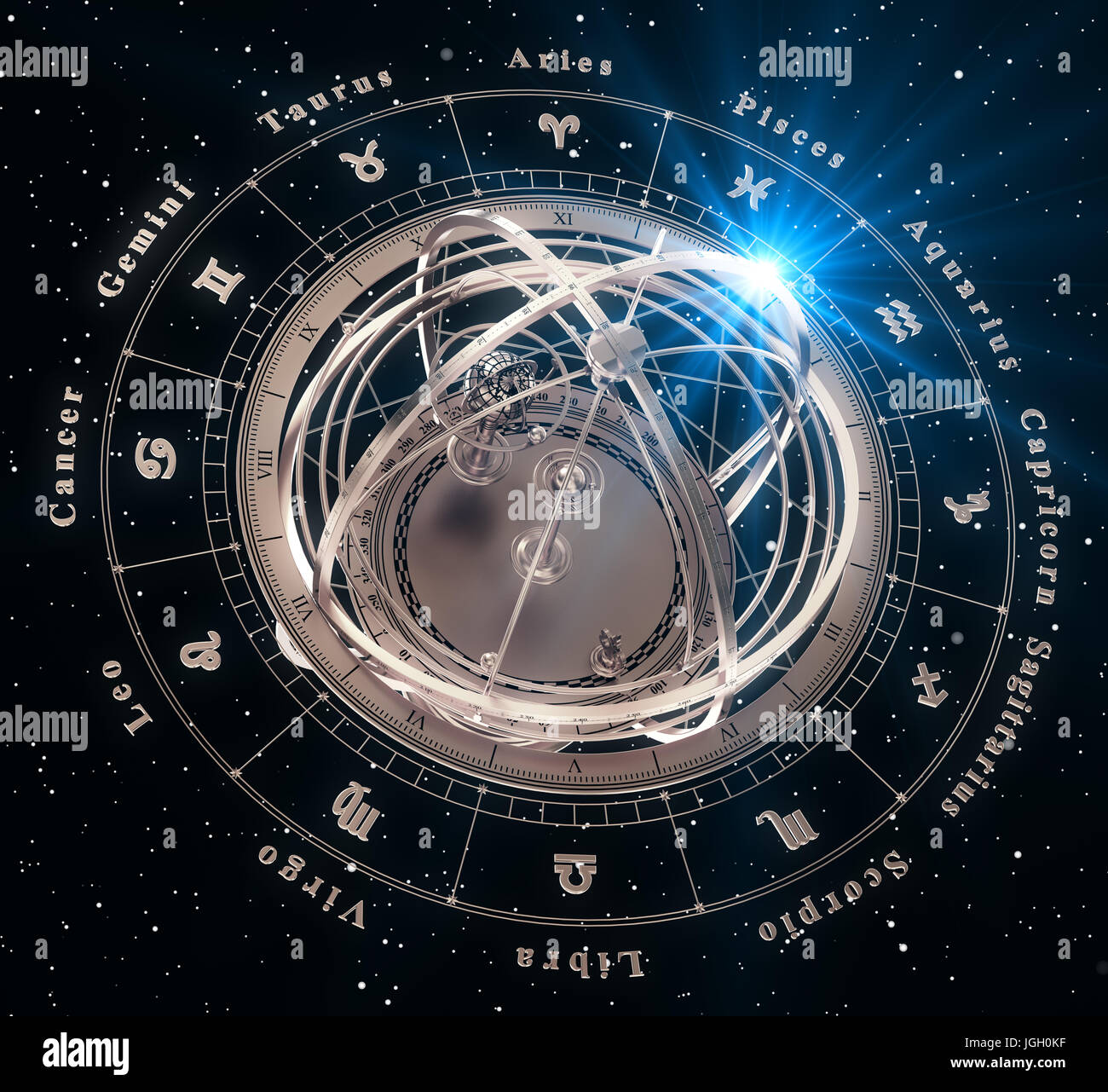 3d zodiac signs hi-res stock photography and images - Alamy